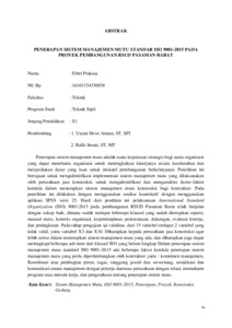 PENERAPAN SISTEM MANAJEMEN MUTU STANDAR ISO 9001-2015 PADA PROYEK PEMBANGUNAN RSUD PASAMAN BARAT ...